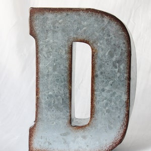 Sale 7" METAL LETTER Block Style Rustic Metal Rustic Alphabet Initial ...