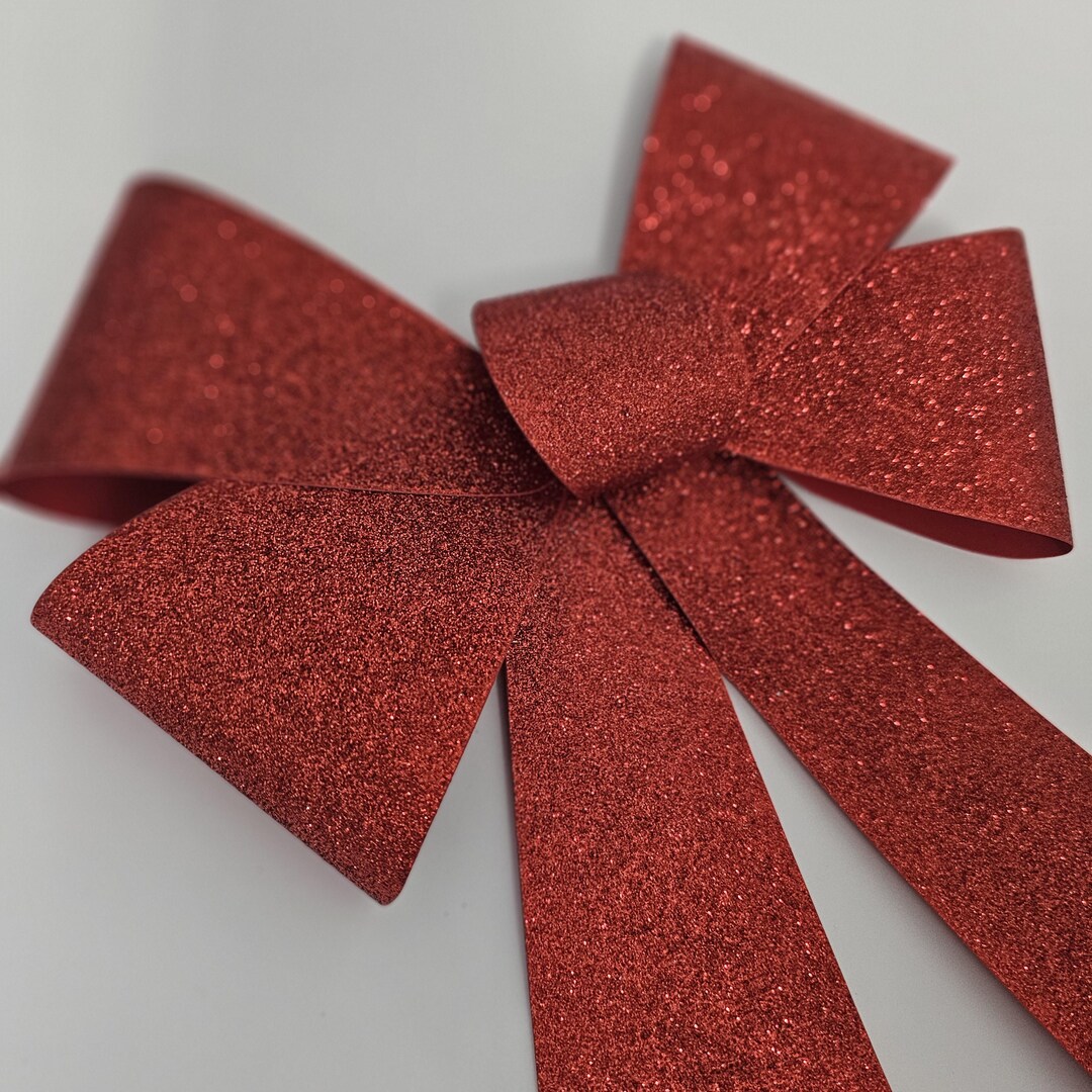 RED GLITTER BOW Gift Wrap Bow Glittered Sparkly Valentines Day ...
