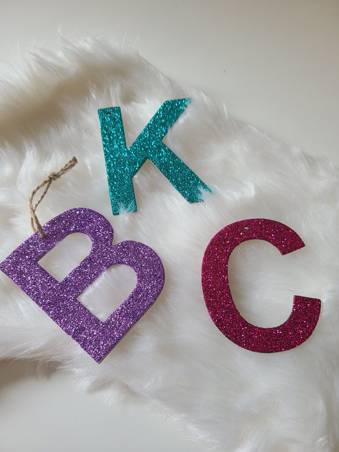 AQUA BLUE GLITTER Letter Monogram Ornament Turquoise Bright | Etsy