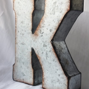 Sale 7" METAL LETTER Block Style Rustic Metal Rustic Alphabet Initial ...