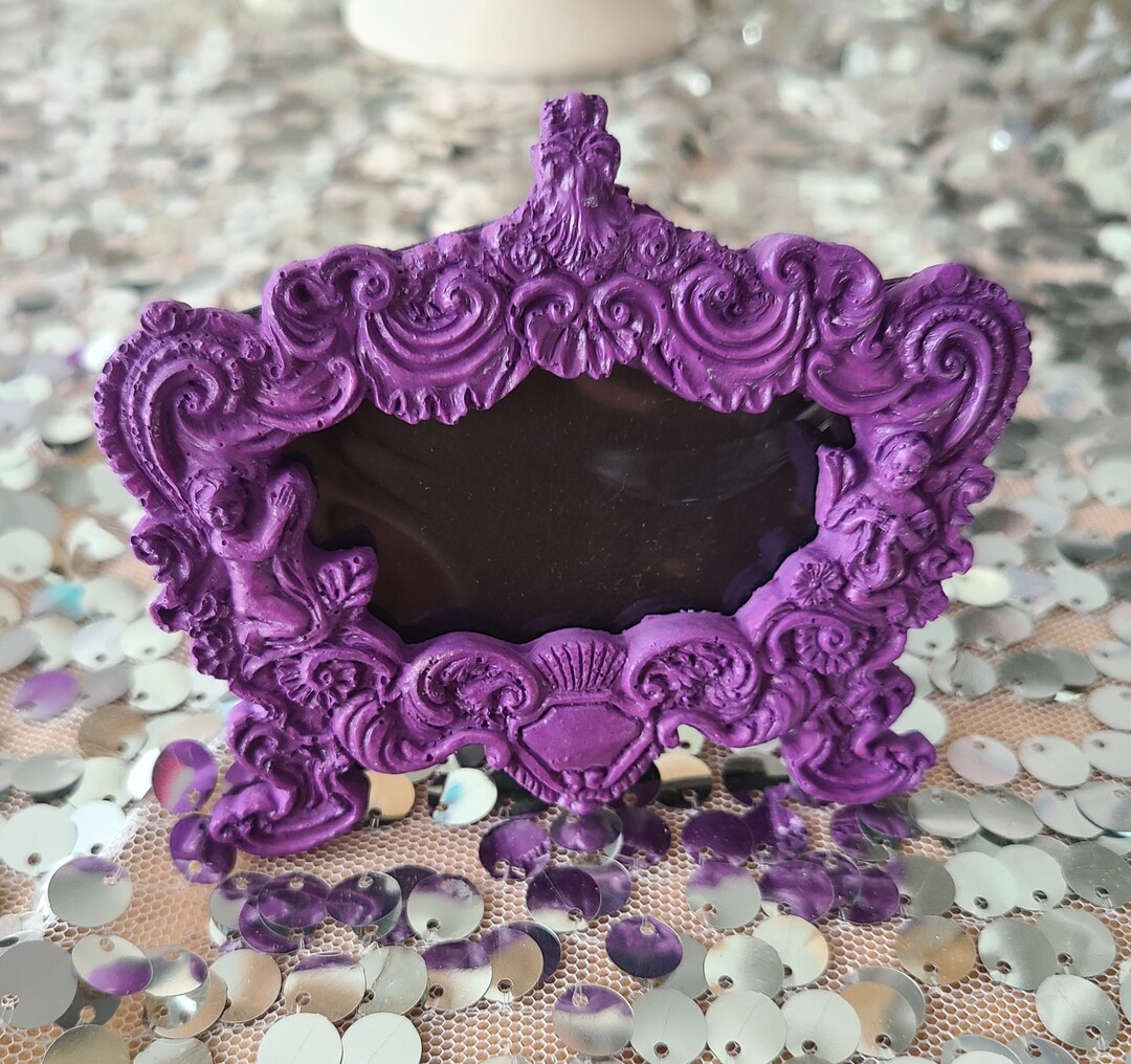 Sale Vintage Style PURPLE BAROQUE FRAME Mini Picture Frame Crown Tiara ...