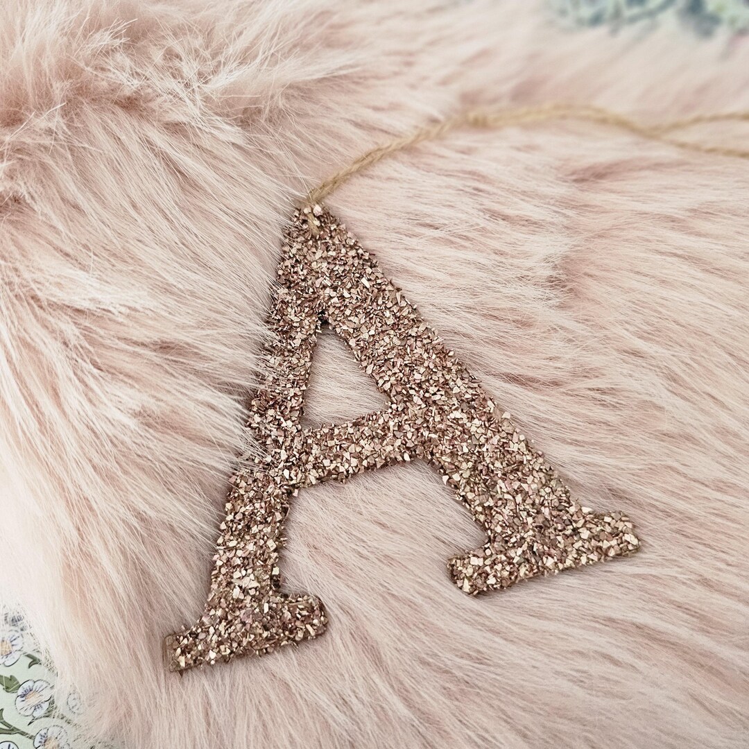 Sale GERMAN GLASS GLITTER Rose Gold Pink Letter Monogram Ornament ...