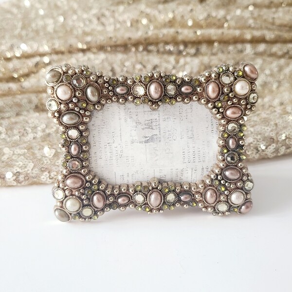 Gold and Pearl Picture Frame - Etsy