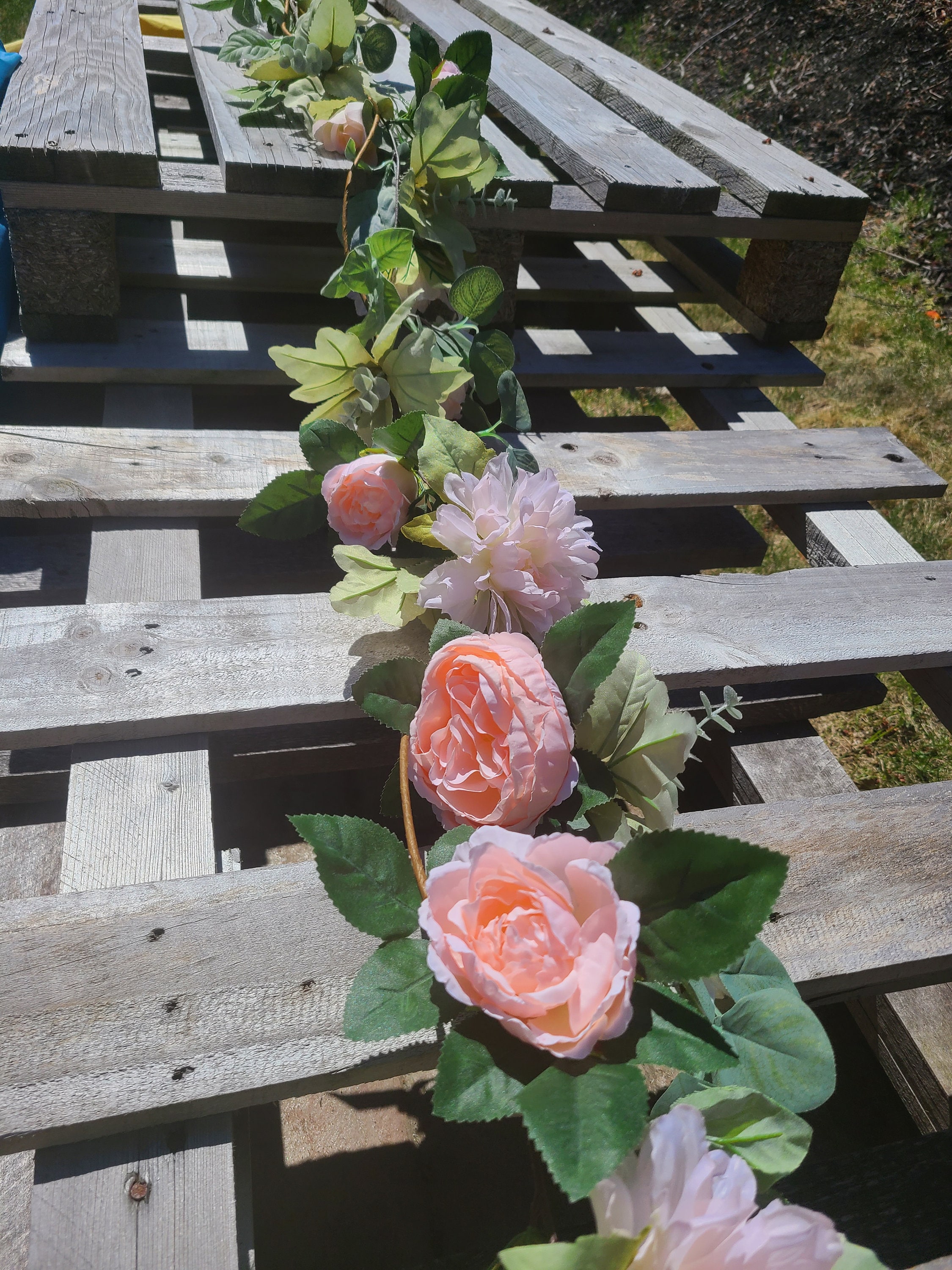 BLUSH PINK GARLAND 6ft Pink Floral Runner Flowers Leaf Garland - Etsy
