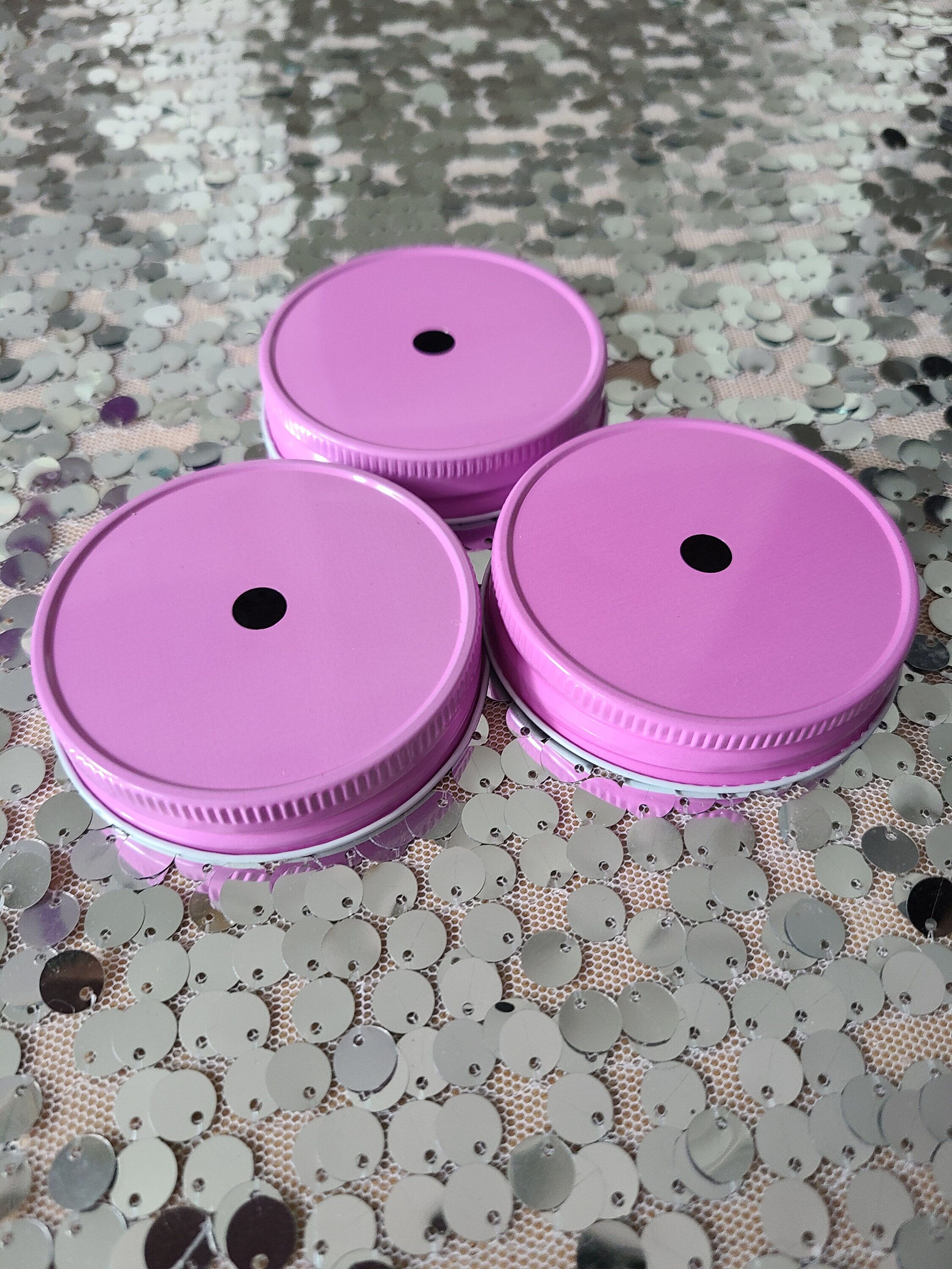 DRINKING STRAW LID Mason Jar Metal Lid Closure Floral Cut Jar Lids ...