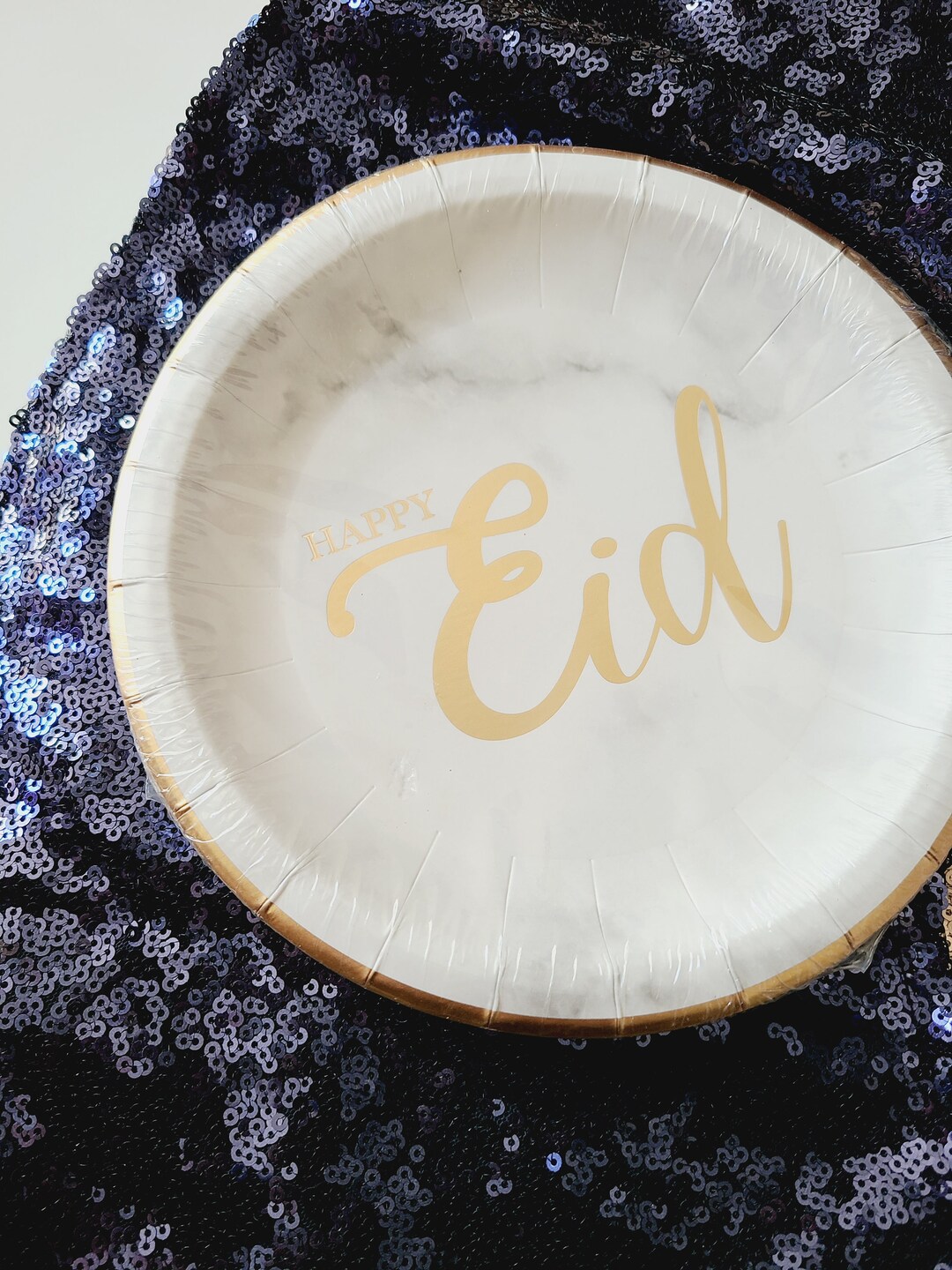 Sale 8ct HAPPY EID Paper Plates Marble Moroccan Design Tableware ...