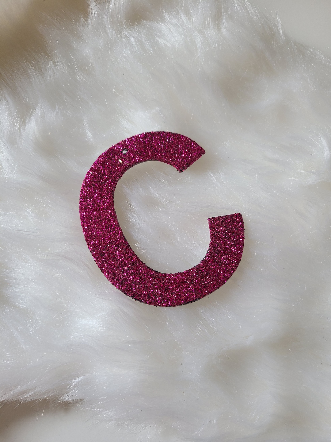 HOT PINK GLITTER Letter Monogram Ornament Magenta Fuchsia Personalized ...