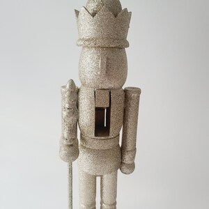 Sale 15" GLITTER WOOD NUTCRACKER Gold Glittered Sparkle Nutcrackers Wooden Christmas Holiday ...