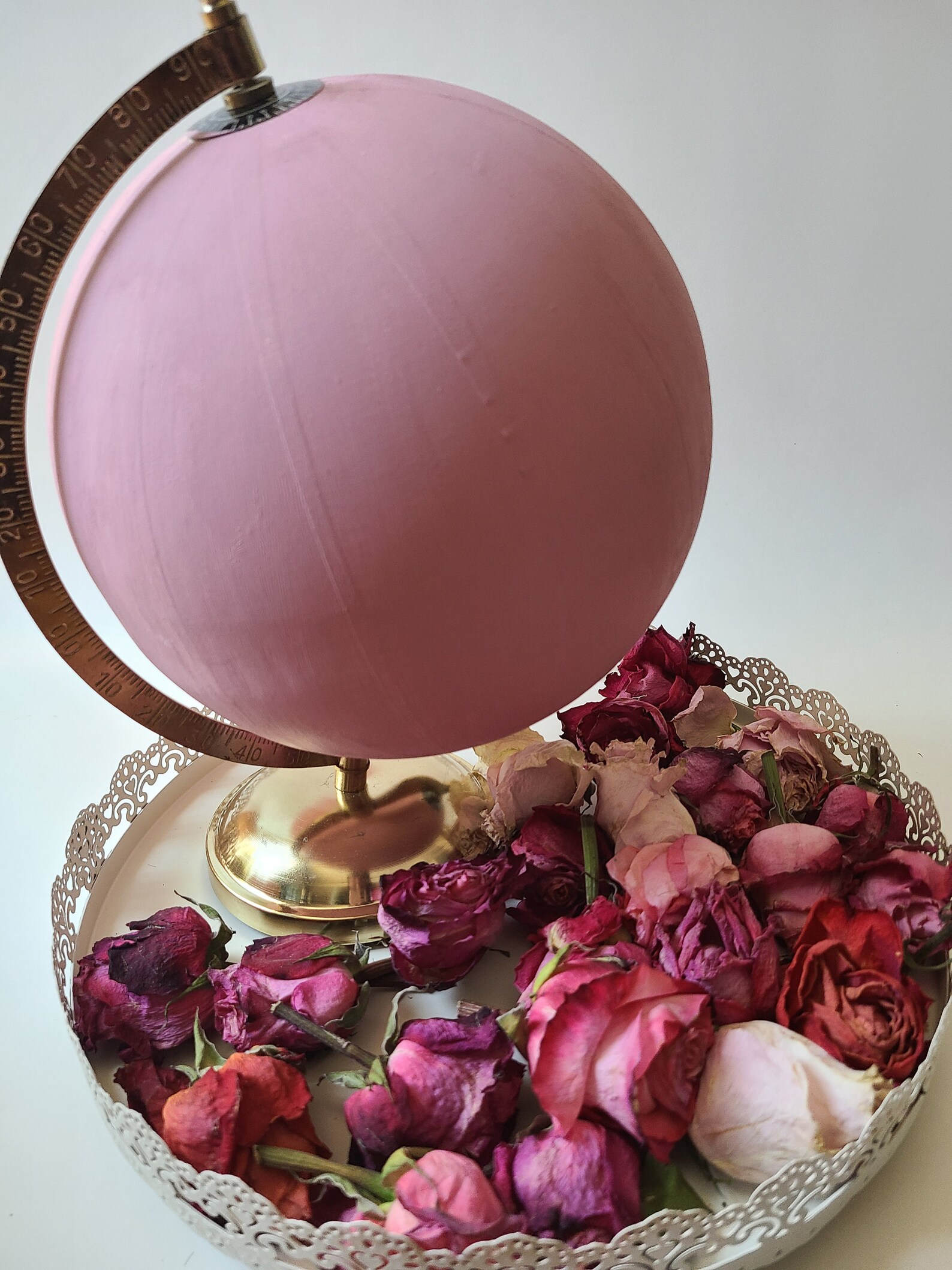CUSTOM PAINTED GLOBE Pink World Globe Guestbook Graduation Chic Decor ...