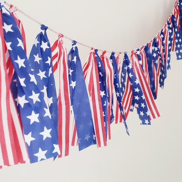 Bunting Red White Blue - Etsy