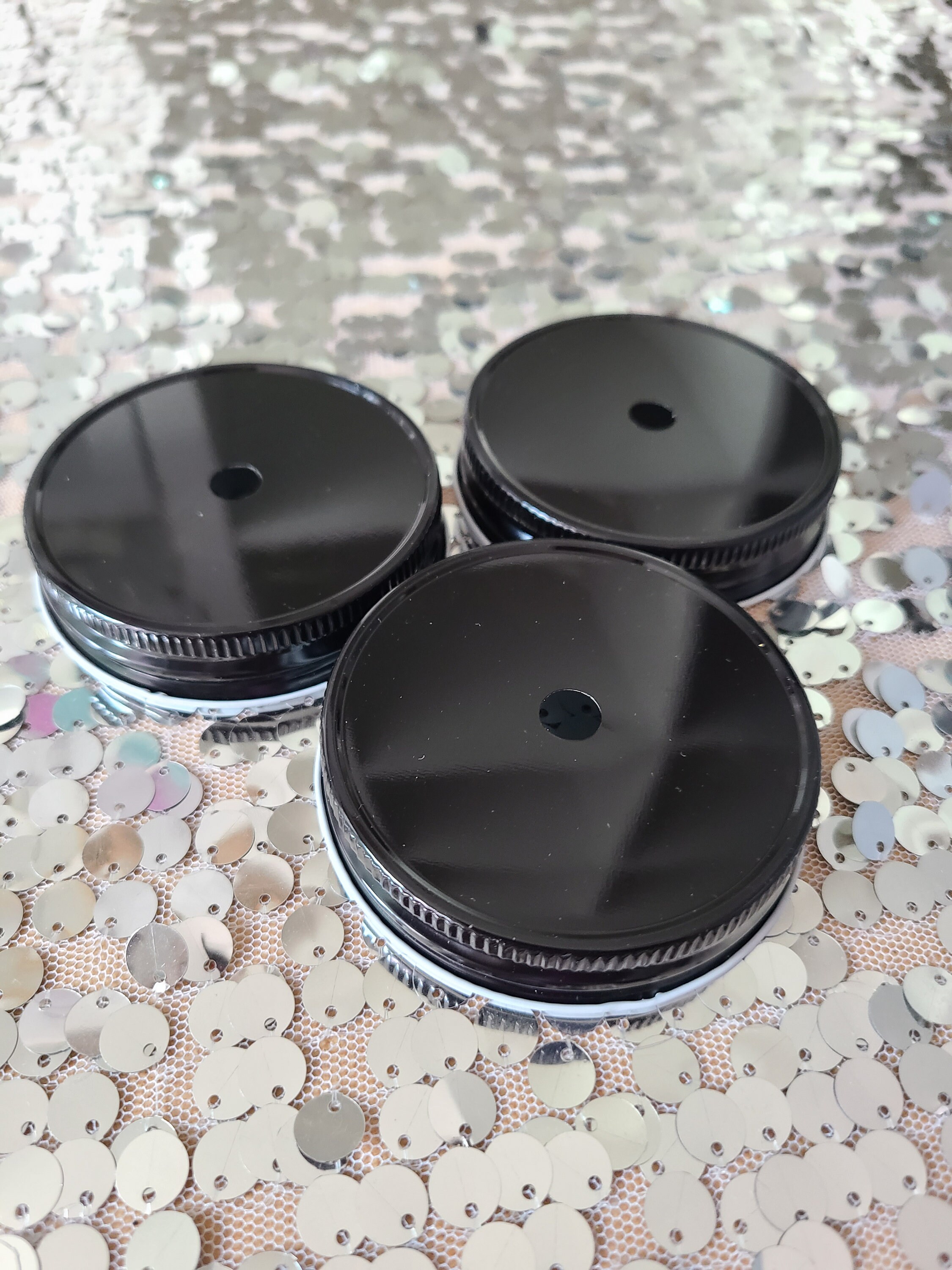 DRINKING STRAW LID Mason Jar Metal Lid Closure Floral Cut Jar Lids ...