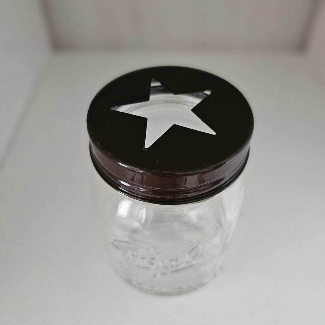RUSTIC STAR LID Brown Jar Lid Mason Jar Metal Lid Closure Primitive ...