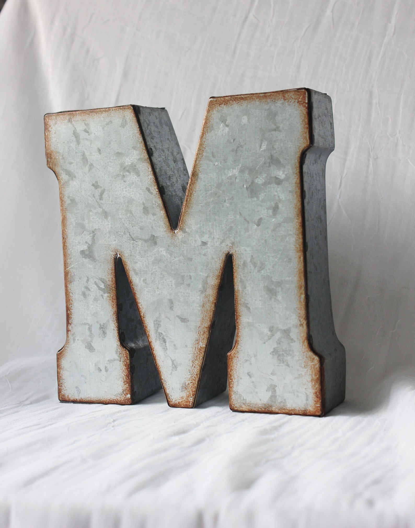 Sale 7" METAL LETTER Block Style Rustic Metal Rustic Alphabet Initial ...