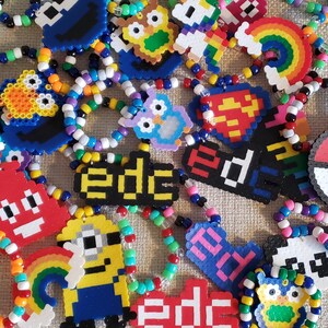 EDC Raver Kandi Kit Combo 20 Worded Kandi and 3 Perler - Etsy