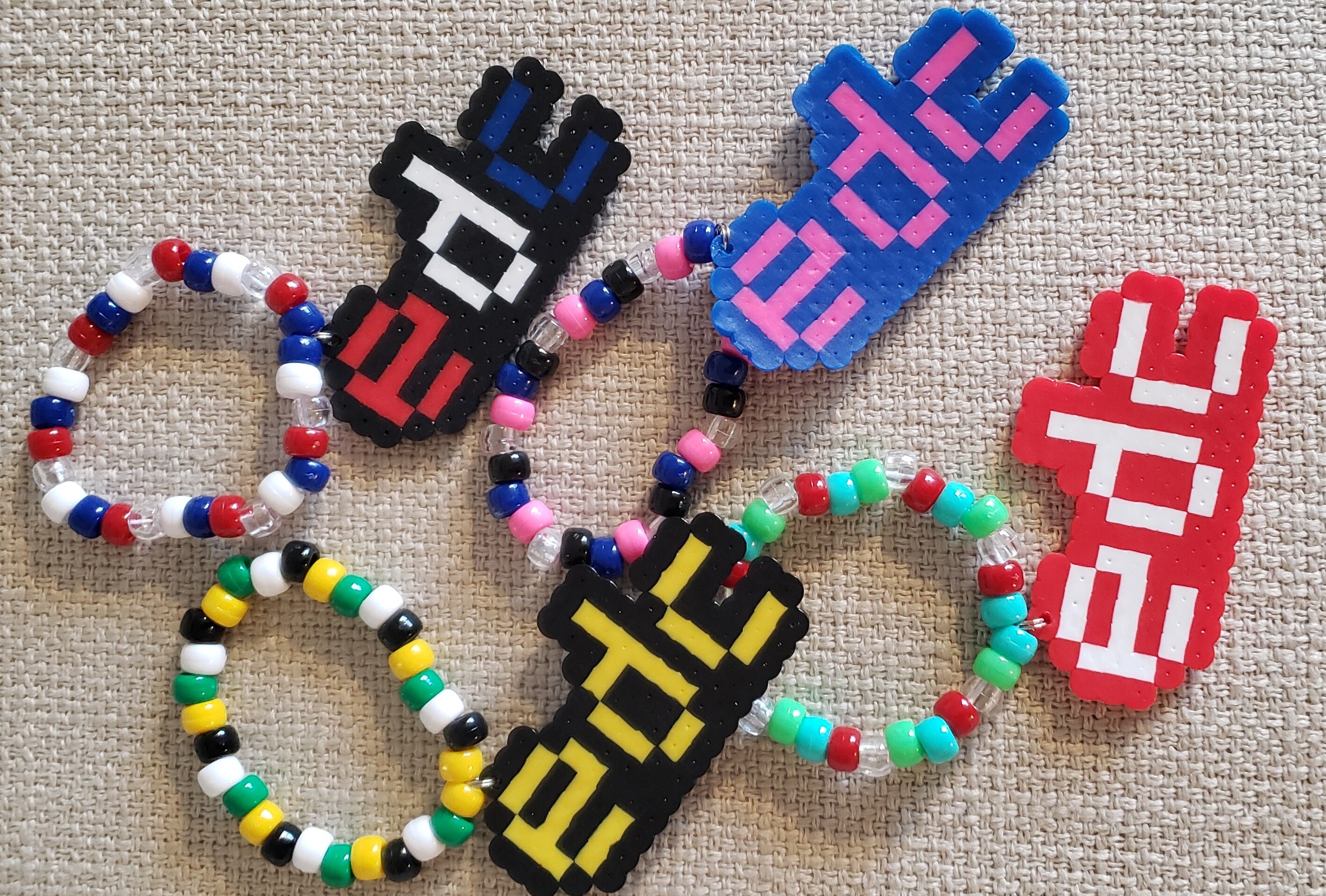 RAVE KANDI 3 Random Perler Bead Bracelets Edm rave edc | Etsy