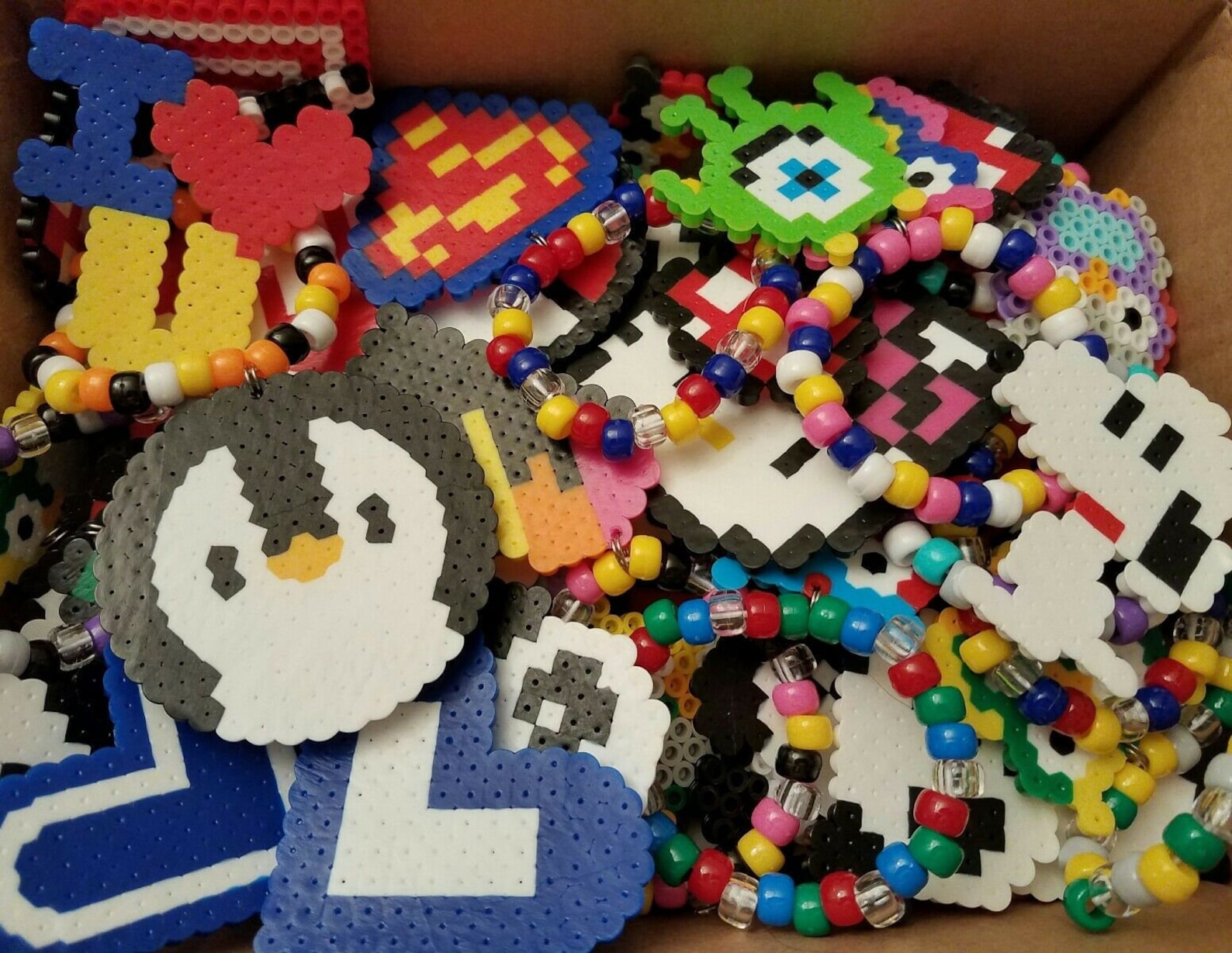 RAVE KANDI 3 Random Perler Bead Bracelets Edm rave edc | Etsy