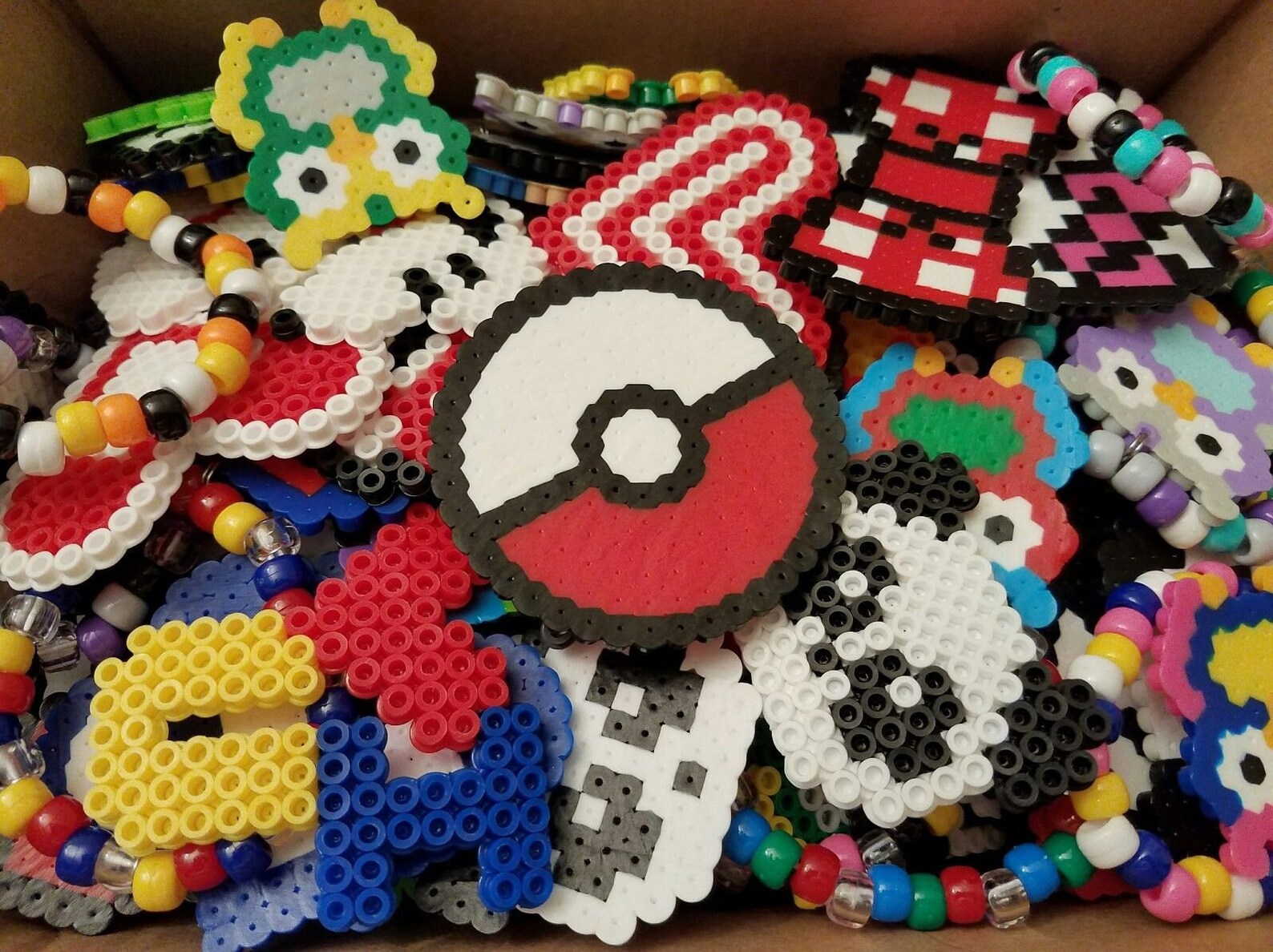 RAVE KANDI 10 Random Perler Bead Bracelets Edm Rave Candy - Etsy