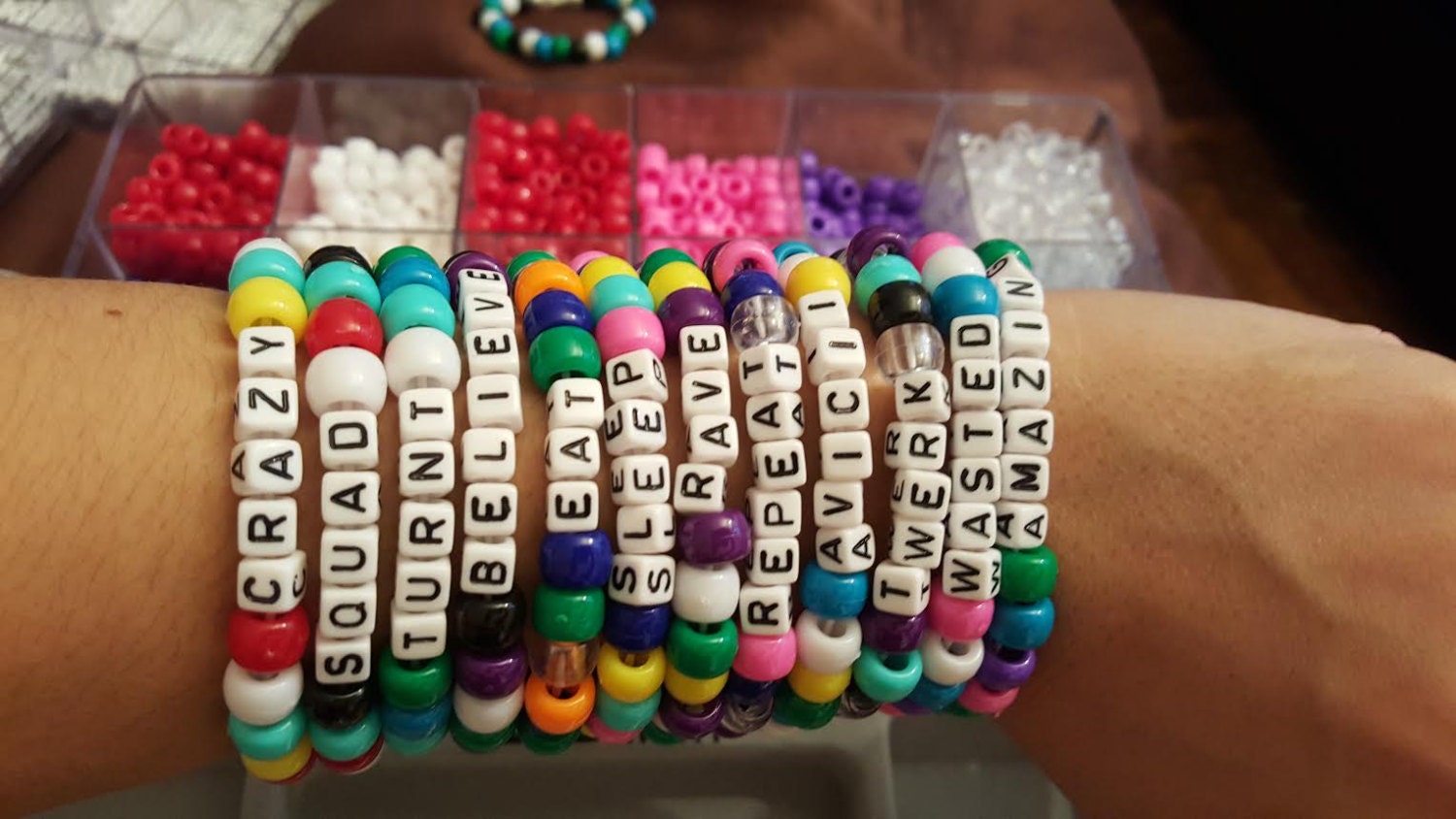 20 Custom Kandi Bracelets EDM RAVE PLUR Rave Bracelet Rave Candy Vibes ...