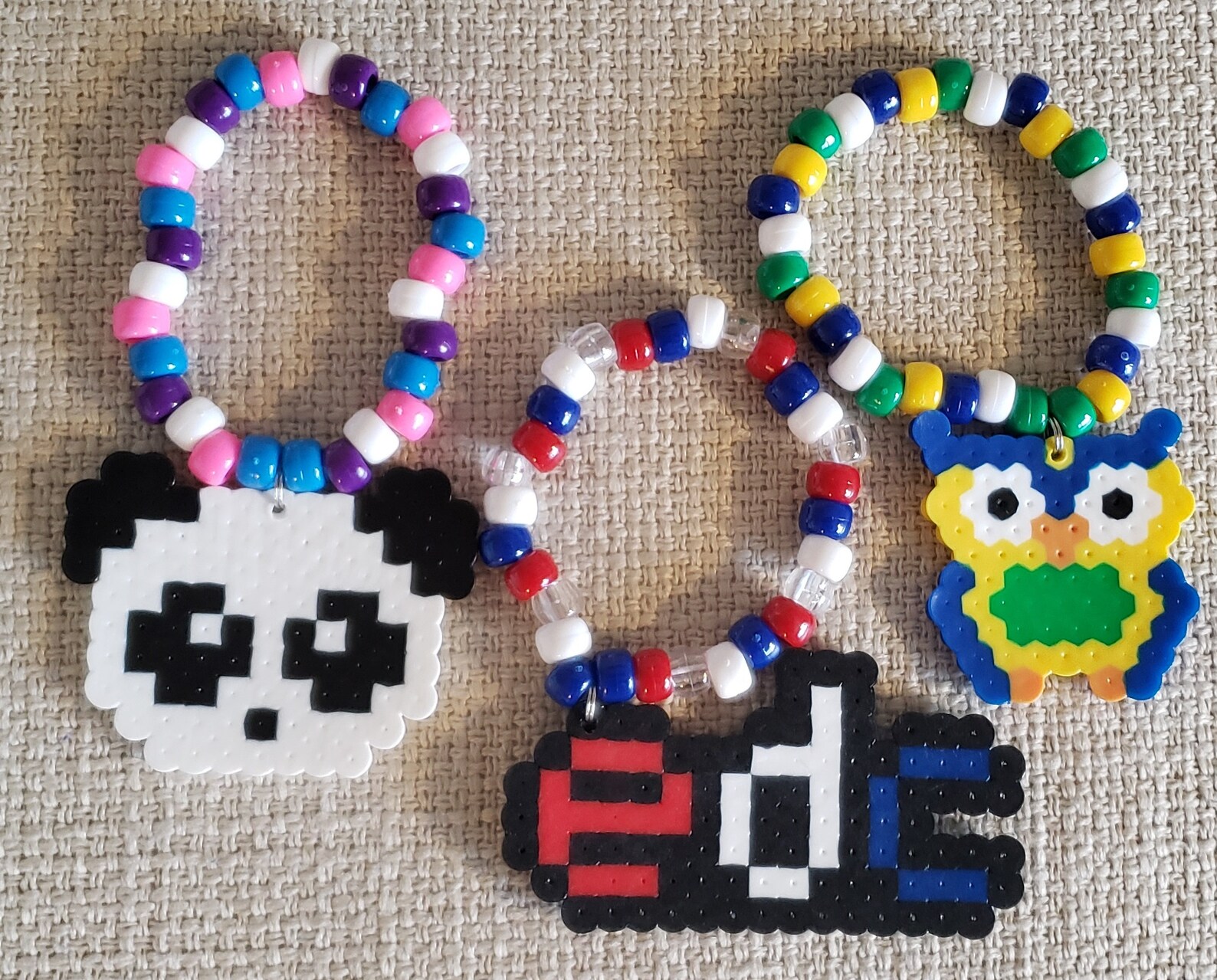 RAVE KANDI 3 Random Perler Bead Bracelets Edm rave edc | Etsy