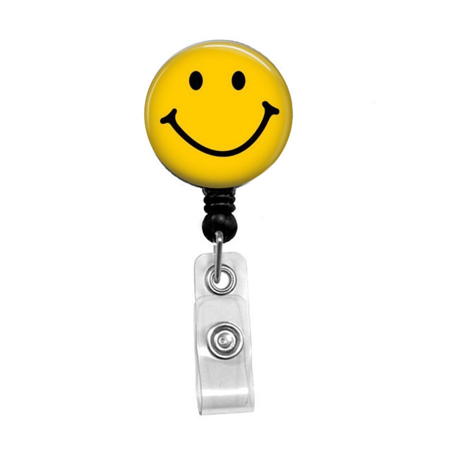 Smiley Face Badge Reel 15 Color Choices ID Badge Holder | Etsy