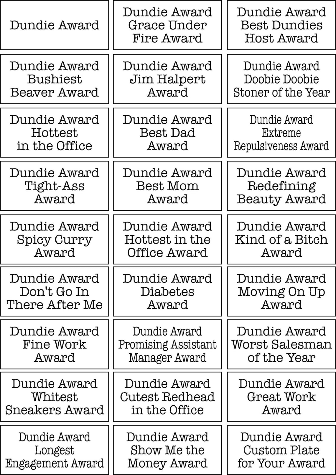 The Dundie Award,the Office TV Show, Dundie Award Trophy,michael Scott ...