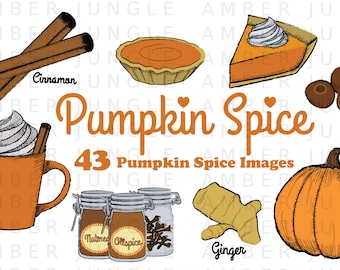 Pumpkin Spice Clipart Mini Pack- Instant Download! Pumpkin Pie Spice ...