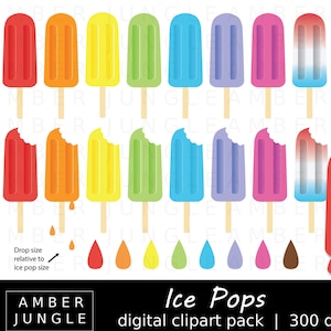 Ice Pop Clipart - Popsicle Clip Art for Planner Stickers, Printable Ice ...