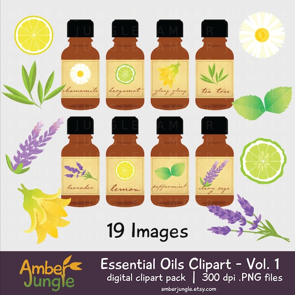 Essential Oil Clipart - Etsy