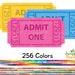 Tickets Clipart- Rainbow Clip Art for Planner Stickers- Admit One ...
