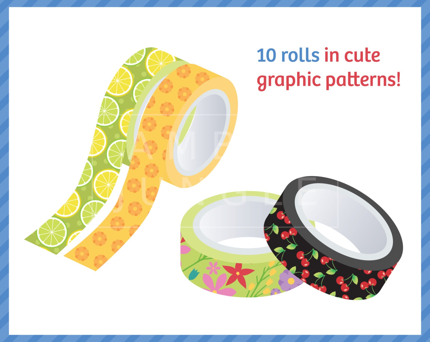 Washi Tape Roll Clipart - Instant Download! Washi Tape Clip Art Digital ...