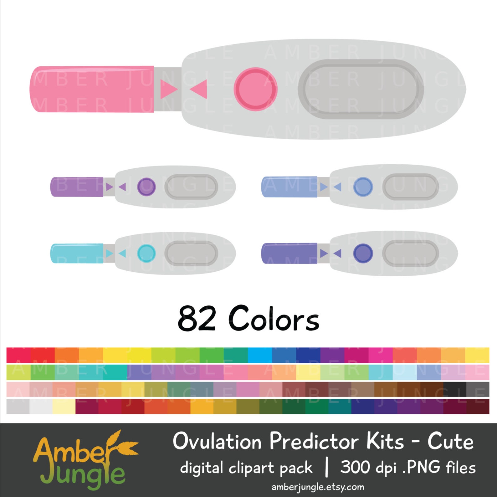 Ovulation Predictor Kit Clipart- Cute OPK Clip Art for Planner Stickers ...