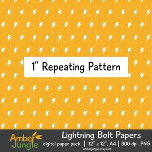 Lightning Bolt Digital Paper Pack- White Lightening- Rainbow Basic ...