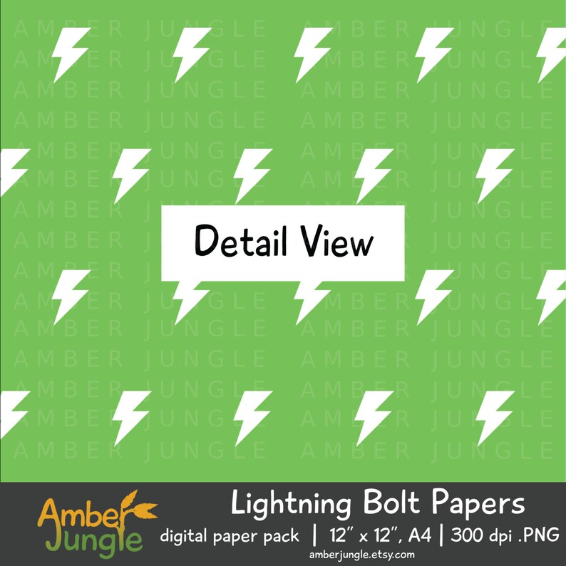 Lightning Bolt Digital Paper Pack- White Lightening- Rainbow Basic ...