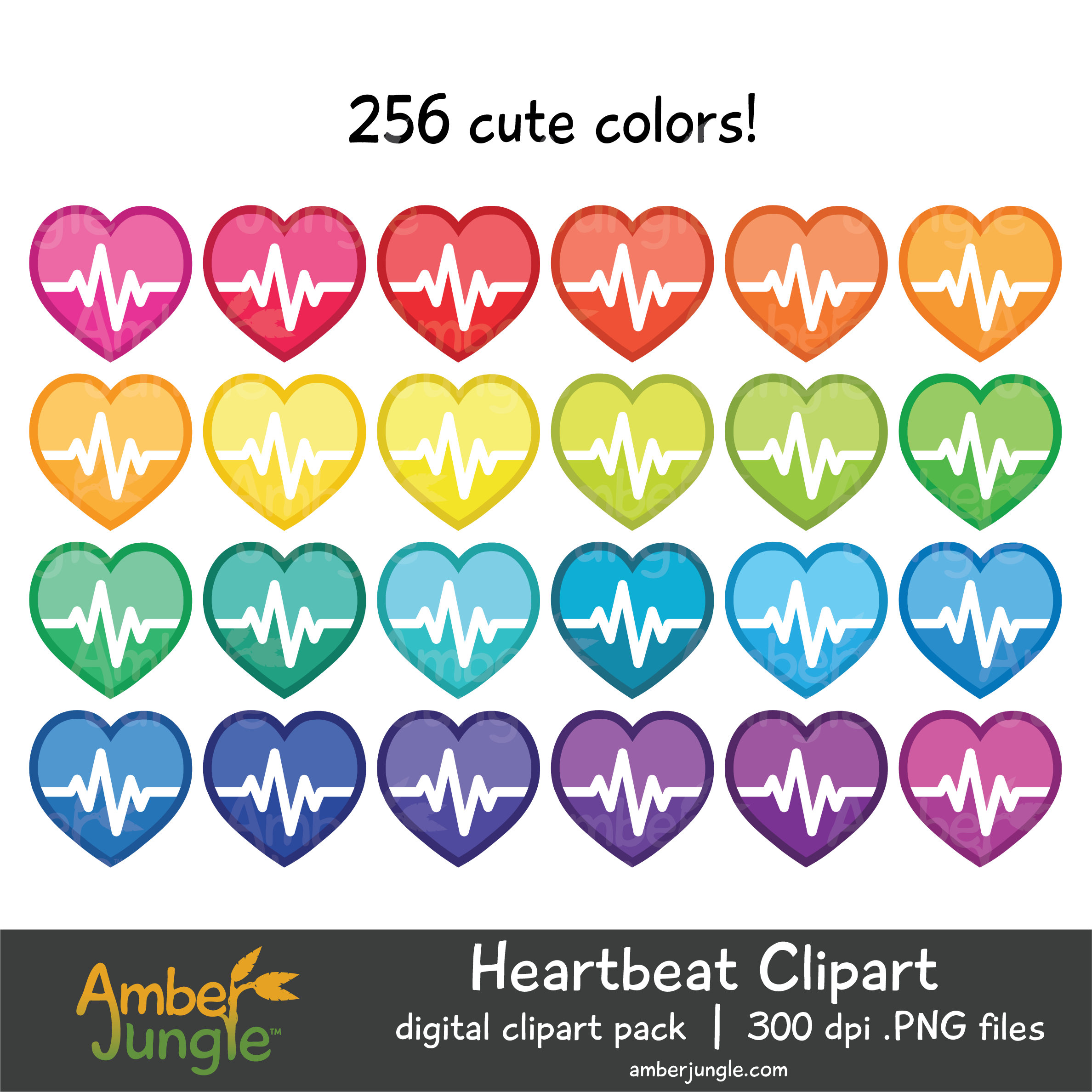 Heartbeat Clipart - Heart Rate Clip Art for Planner Stickers- Heart ...