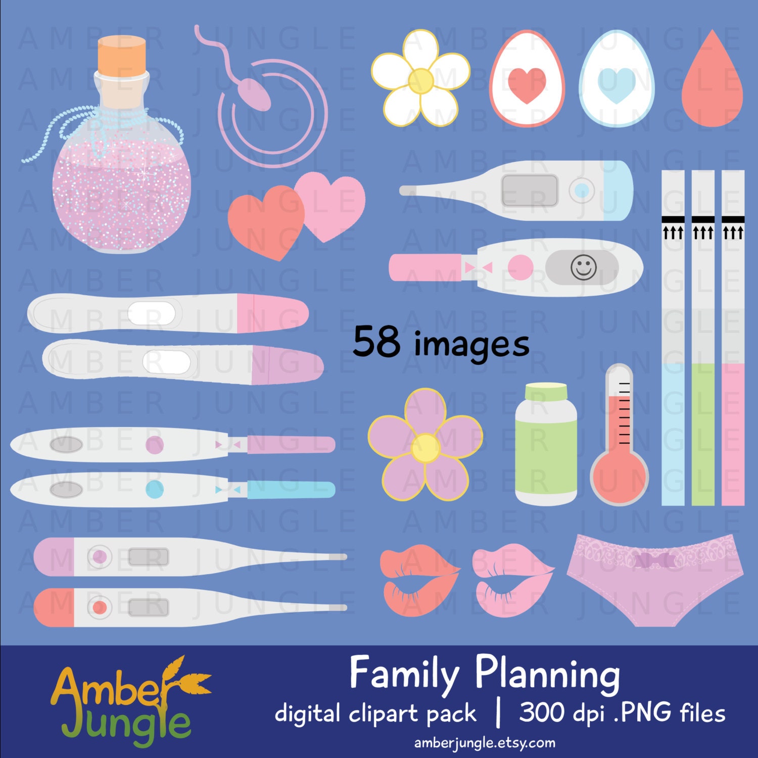 Trying to Conceive Clipart- Family Planning TTC Clip Art for Planner ...