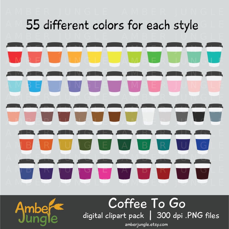 Coffee to Go Clipart - Coffee Cup to Go Cup Clip Art for Planner ...