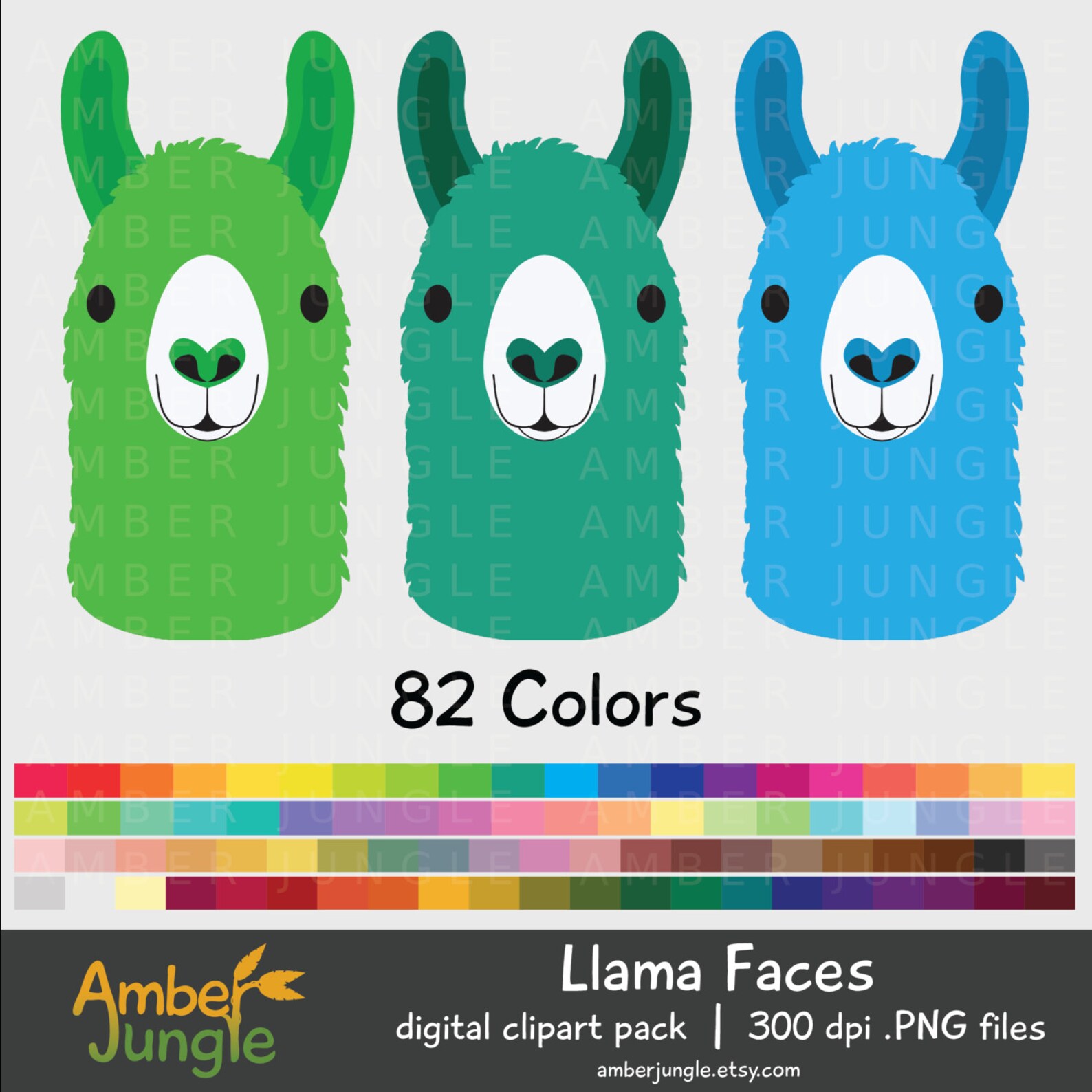 Llama Clipart- Llamas Planner Clip Art- Rainbow Llama Faces for Planner ...