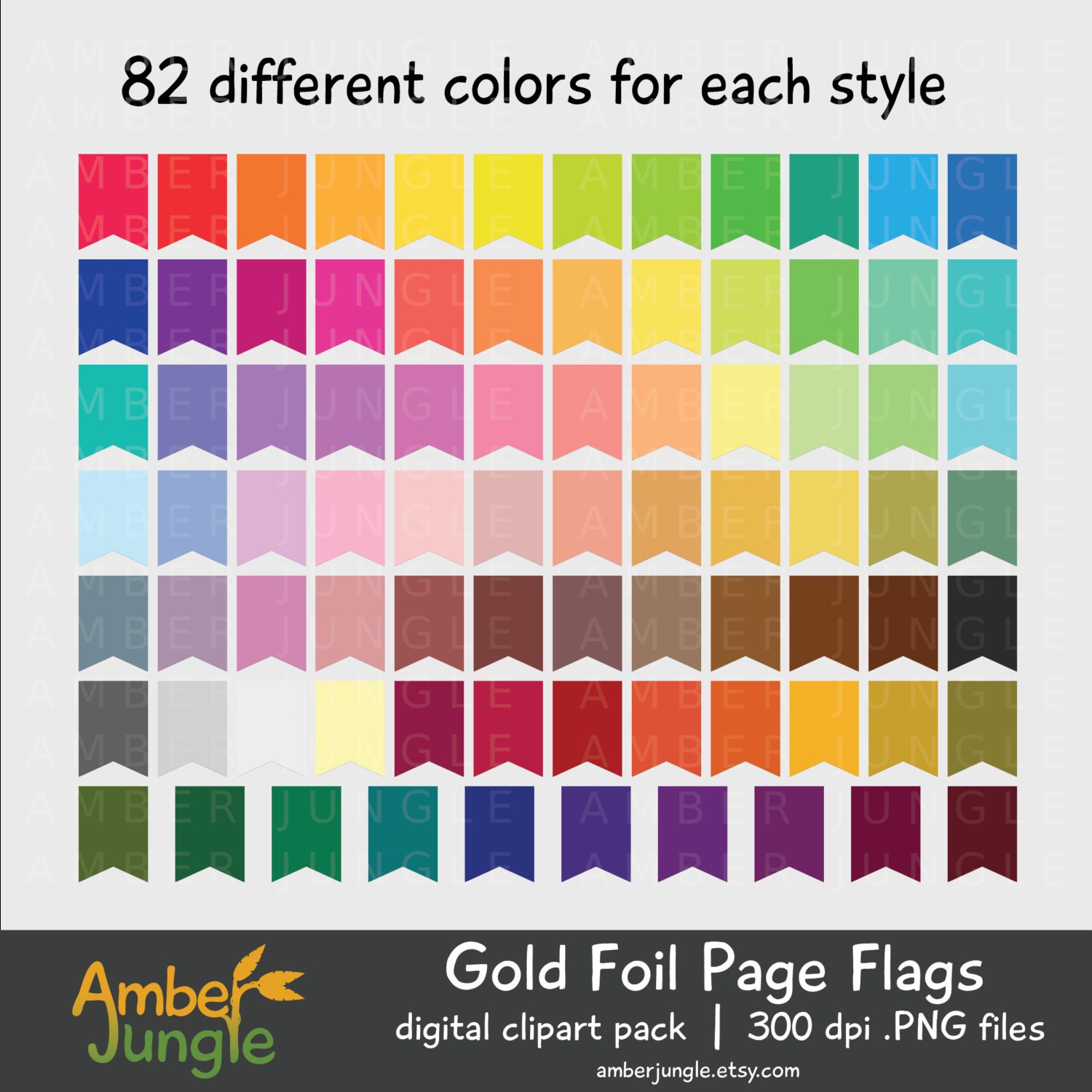 Page Flag Clipart- Gold Foil Page Flag Clip Art for Planner Stickers ...