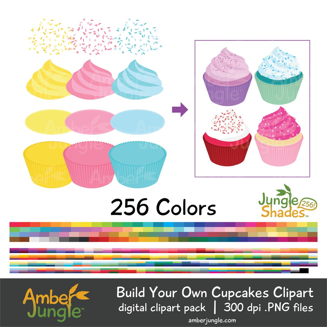 Cupcakes Clipart- Clip Art for Planner Stickers- Build Your Own Cup ...