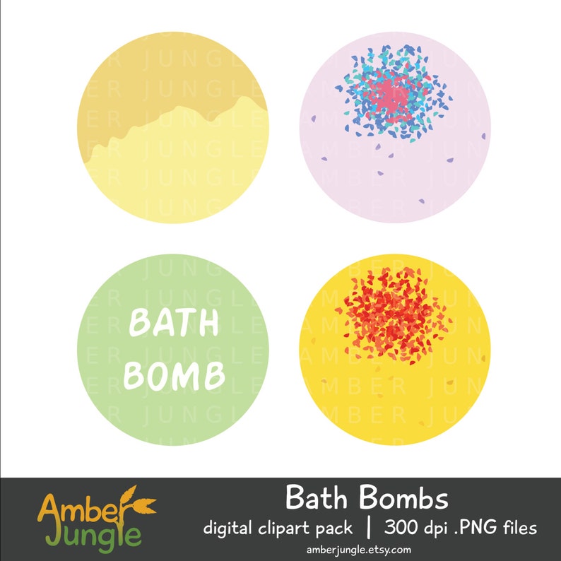 Bath Bomb Clipart- Bath Bomb Clip Art, Lush Bath Bomb, Bubble Bar for ...