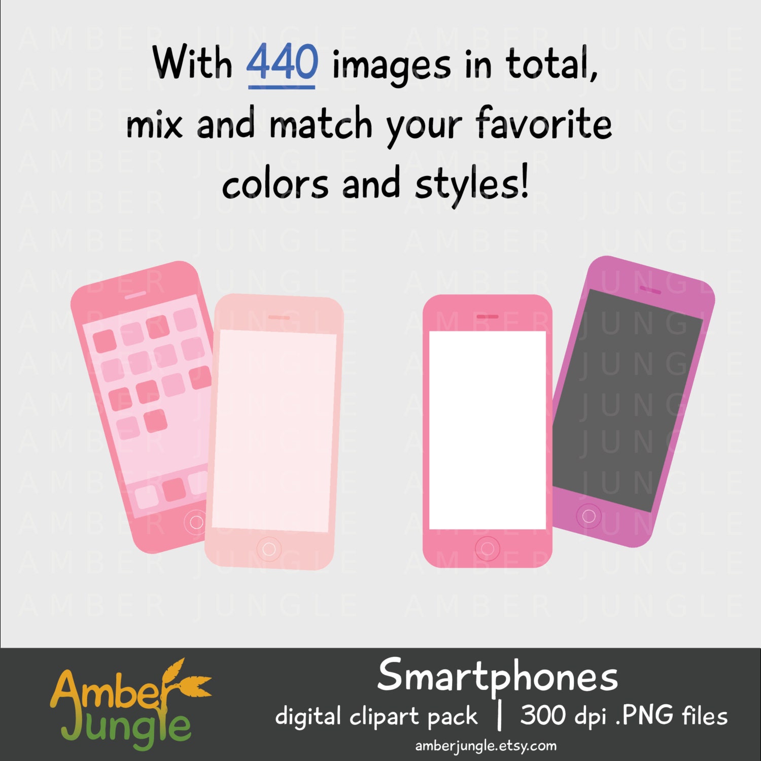 Smartphone Clipart- Instant Download! Smart Phone Clip Art iPhone Cell ...