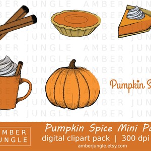 Pumpkin Spice Clipart Mini Pack- Instant Download! Pumpkin Pie Spice ...