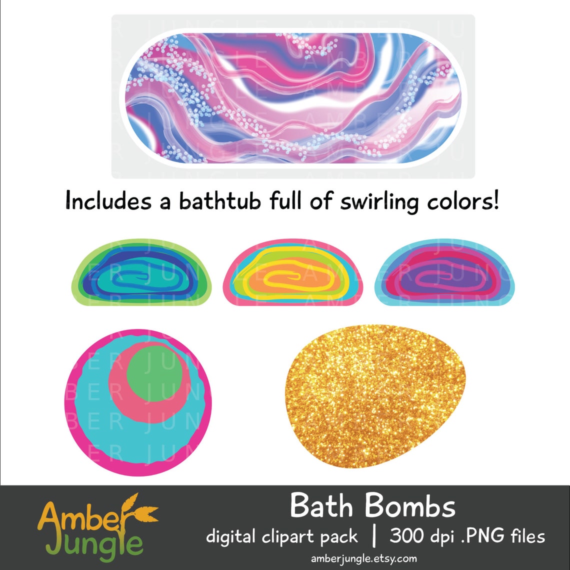 Bath Bomb Clipart- Bath Bomb Clip Art, Lush Bath Bomb, Bubble Bar for ...