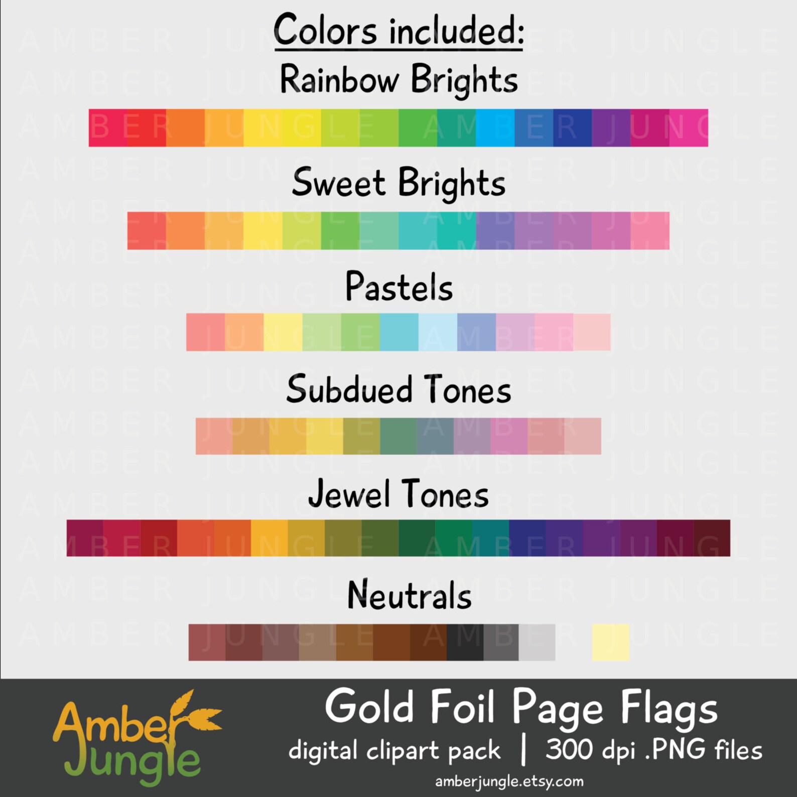 Page Flag Clipart- Gold Foil Page Flag Clip Art for Planner Stickers ...