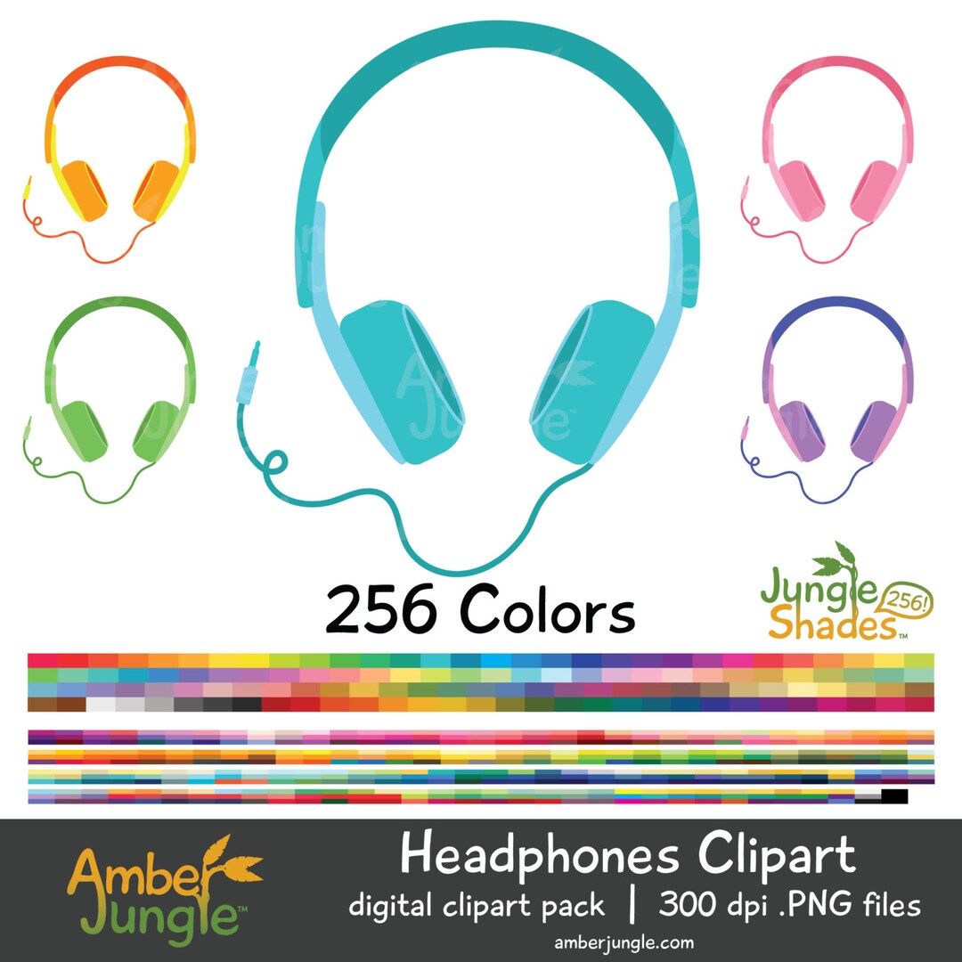 Headphones Clipart- Earphones Clip Art for Planner Stickers- Listen to ...