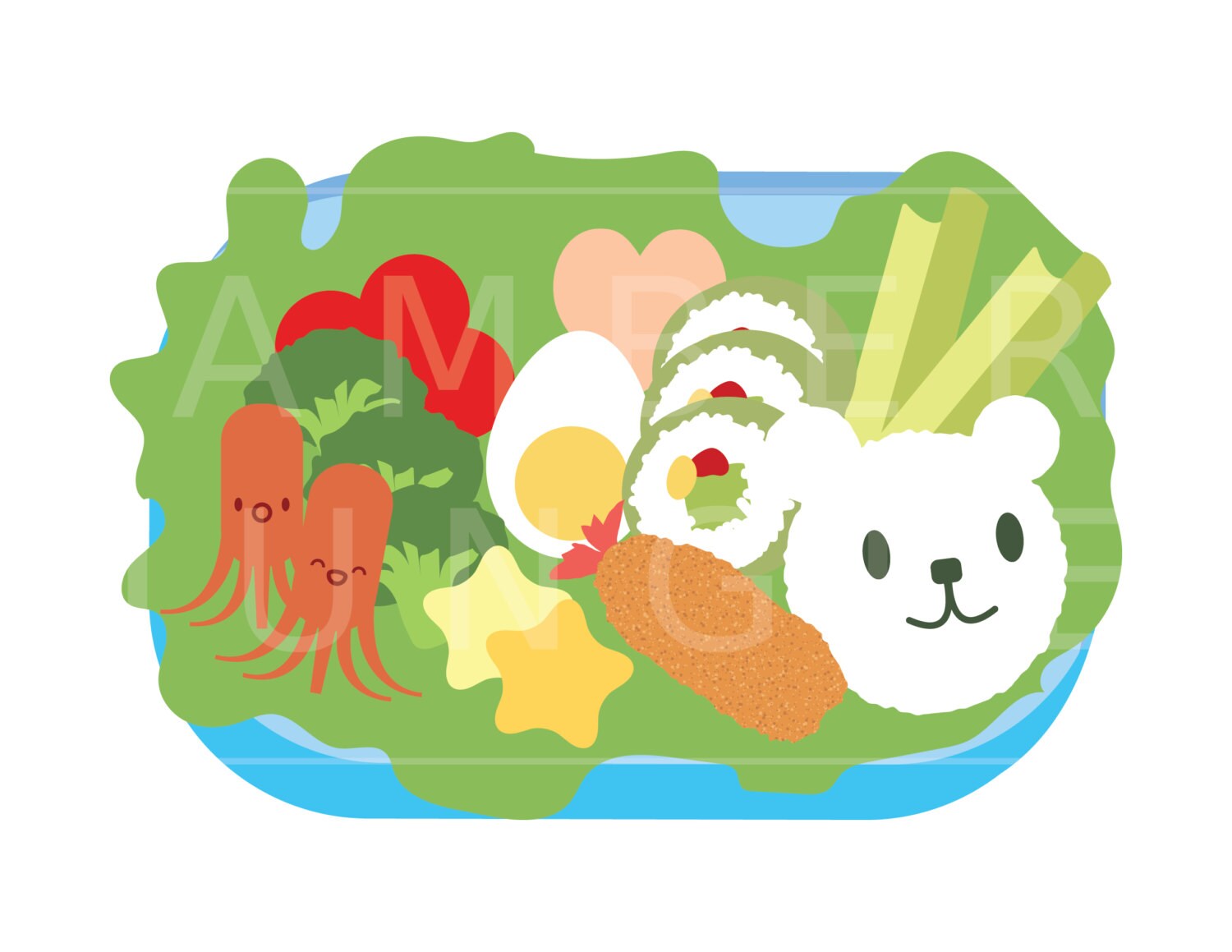 Bento Box Clipart Kawaii Bento Clip Art for Planner Stickers Japanese ...