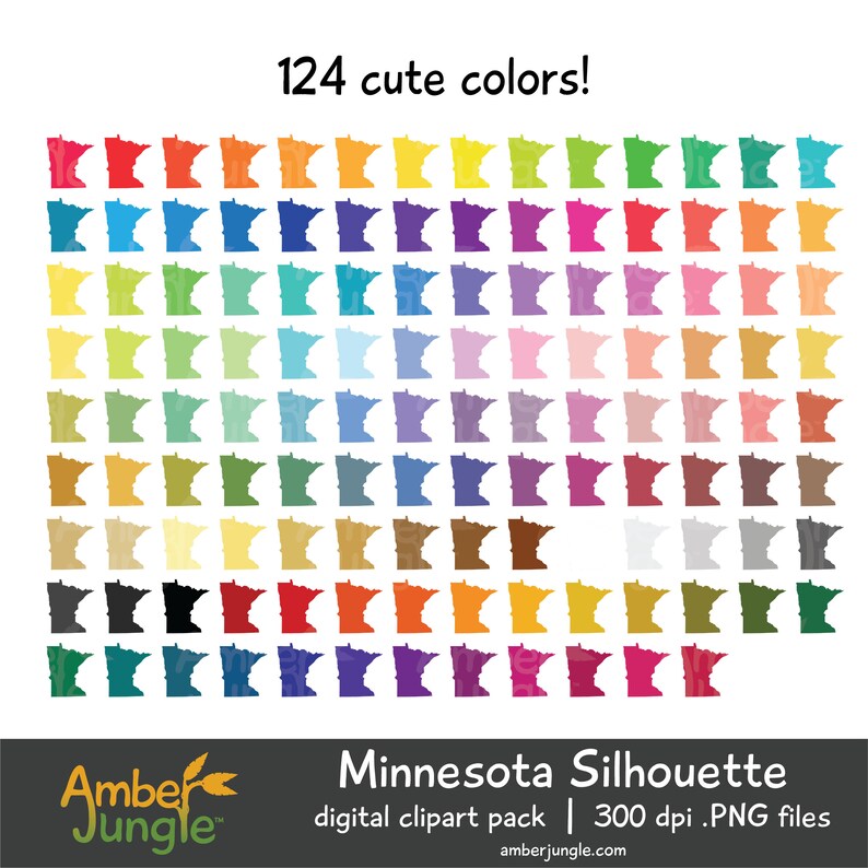 Minnesota Clipart- Minnesota Silhouette State Clip Art- MN Map Outline ...