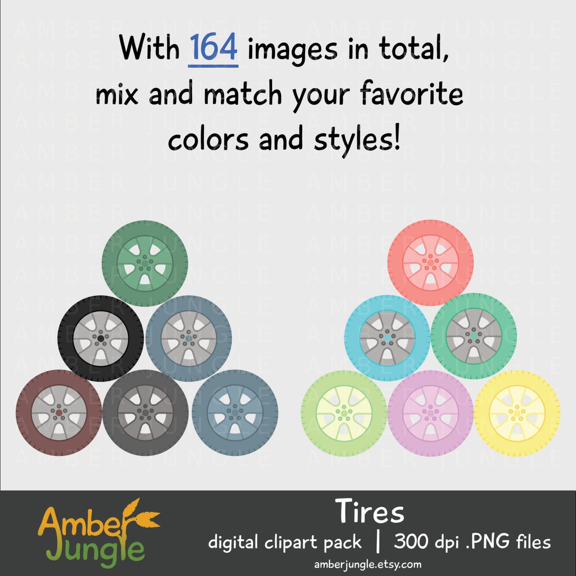 Tire Clipart- Rainbow Tyre Clip Art for Planner Stickers- Cute Race Car ...