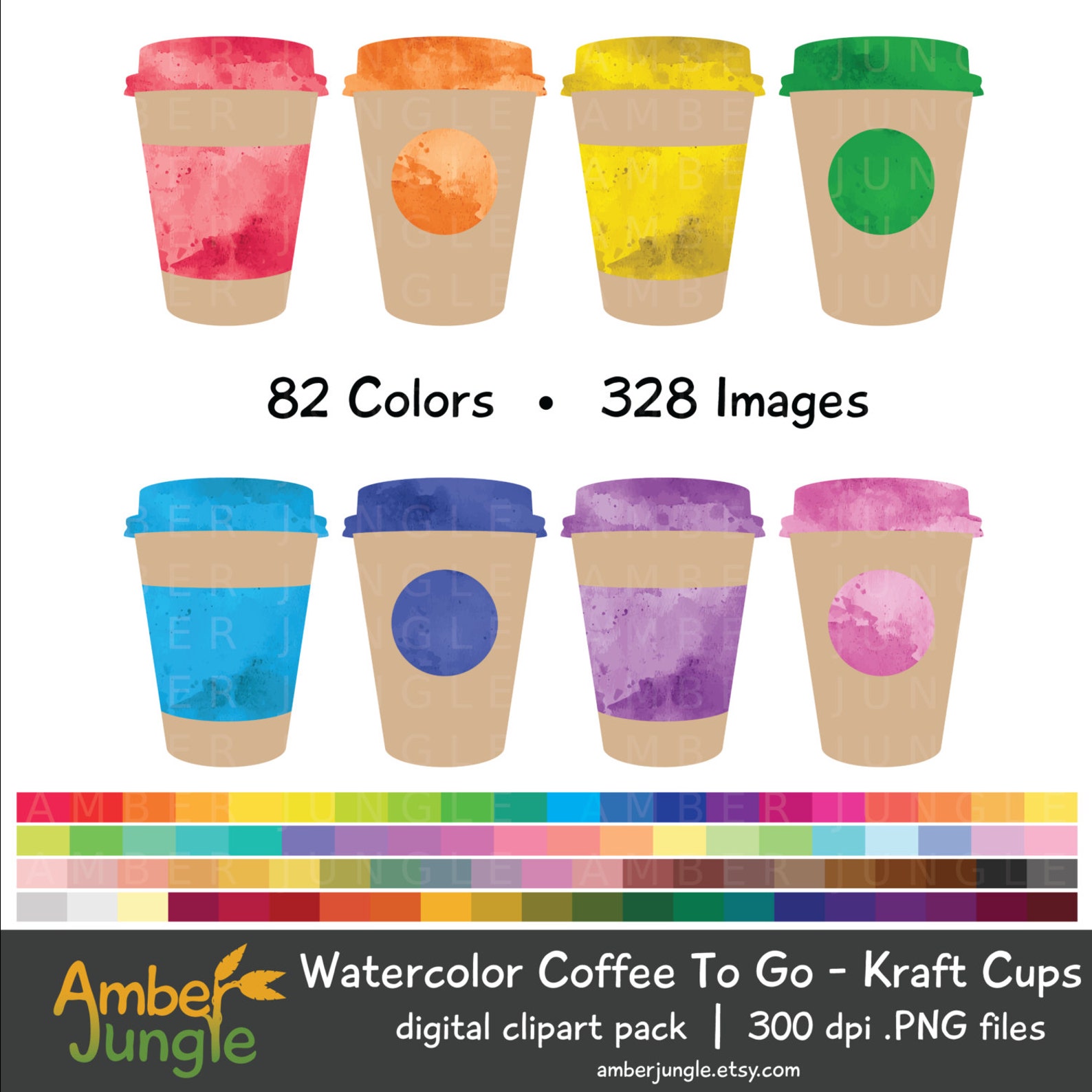 Watercolor Coffee to Go Clipart - Coffee Cup to Go Cup Clip Art for ...