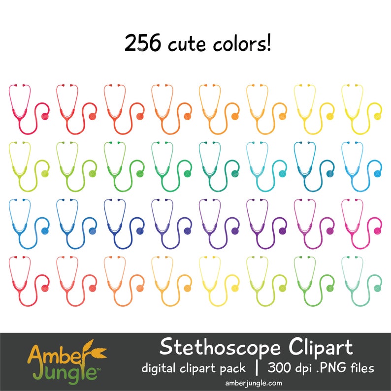 Stethoscope Clipart - Nurse RN Clip Art for Planner Stickers- Doctor's ...